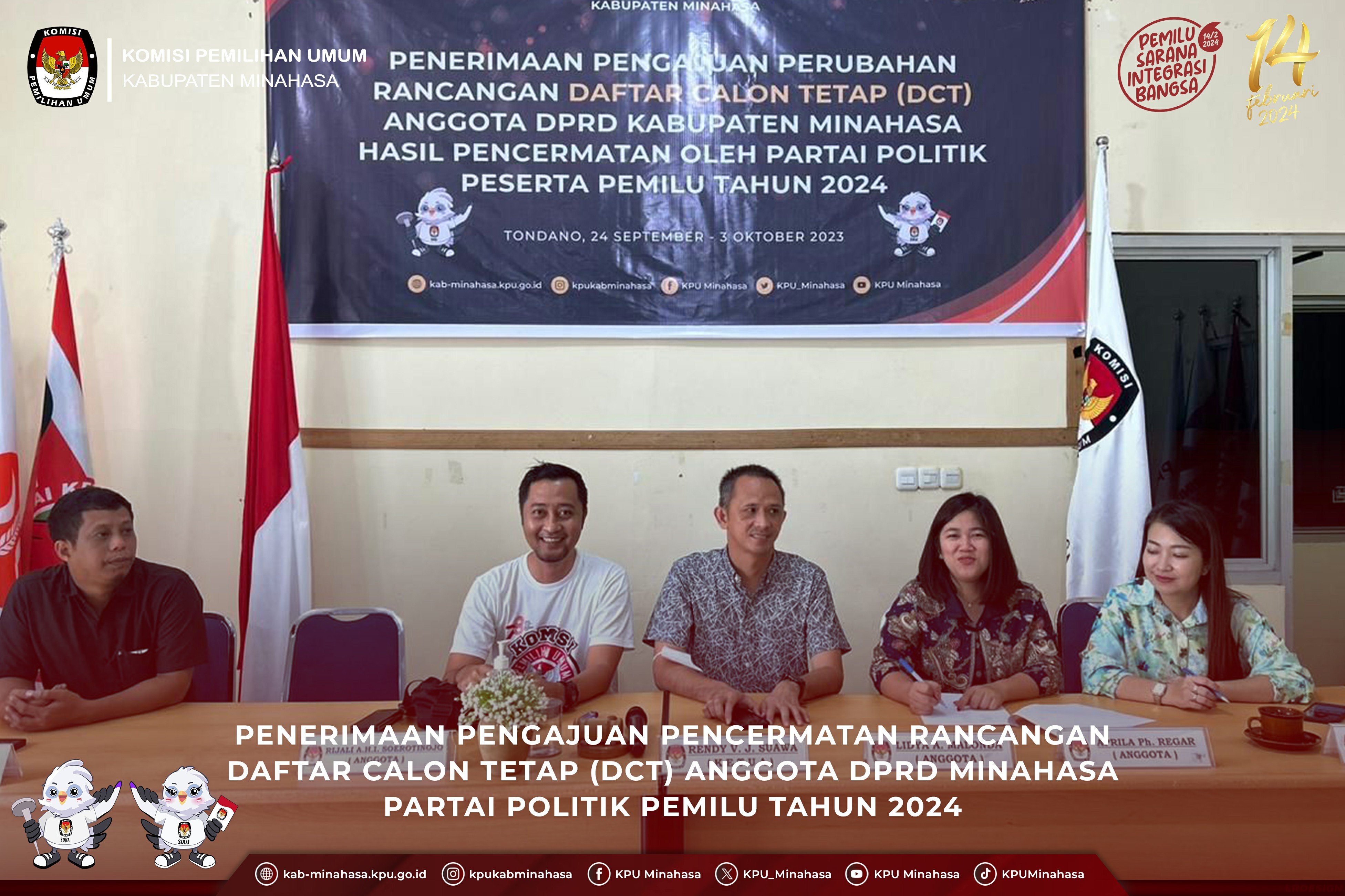 KPU KAB-MINAHASA - KPU Minahasa Terima Pengajuan Pencermatan Rancangan Daftar Calon Tetap (DCT ...
